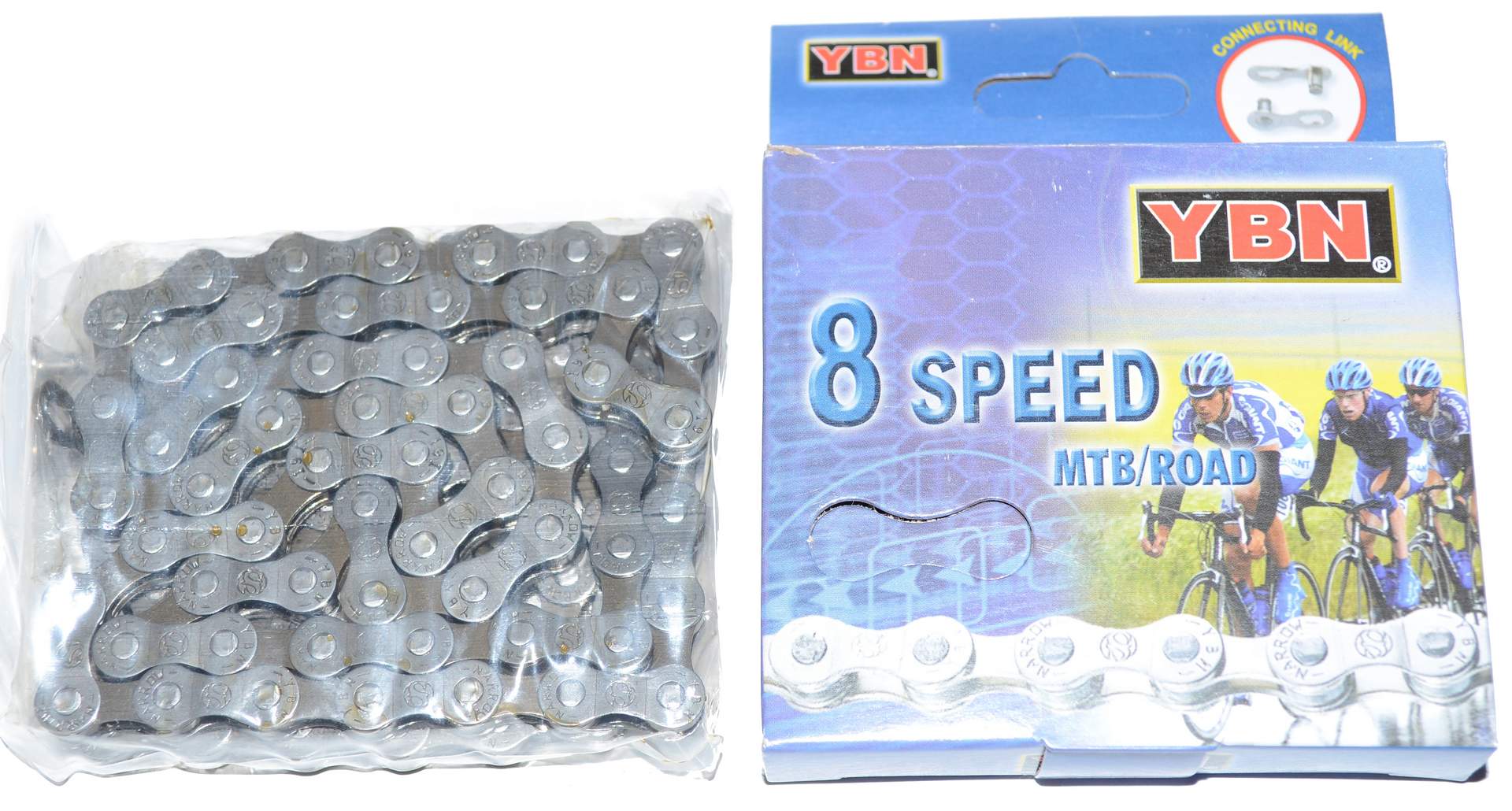 Цепь YBN S8 8 скоростная gray/gray с замком купить